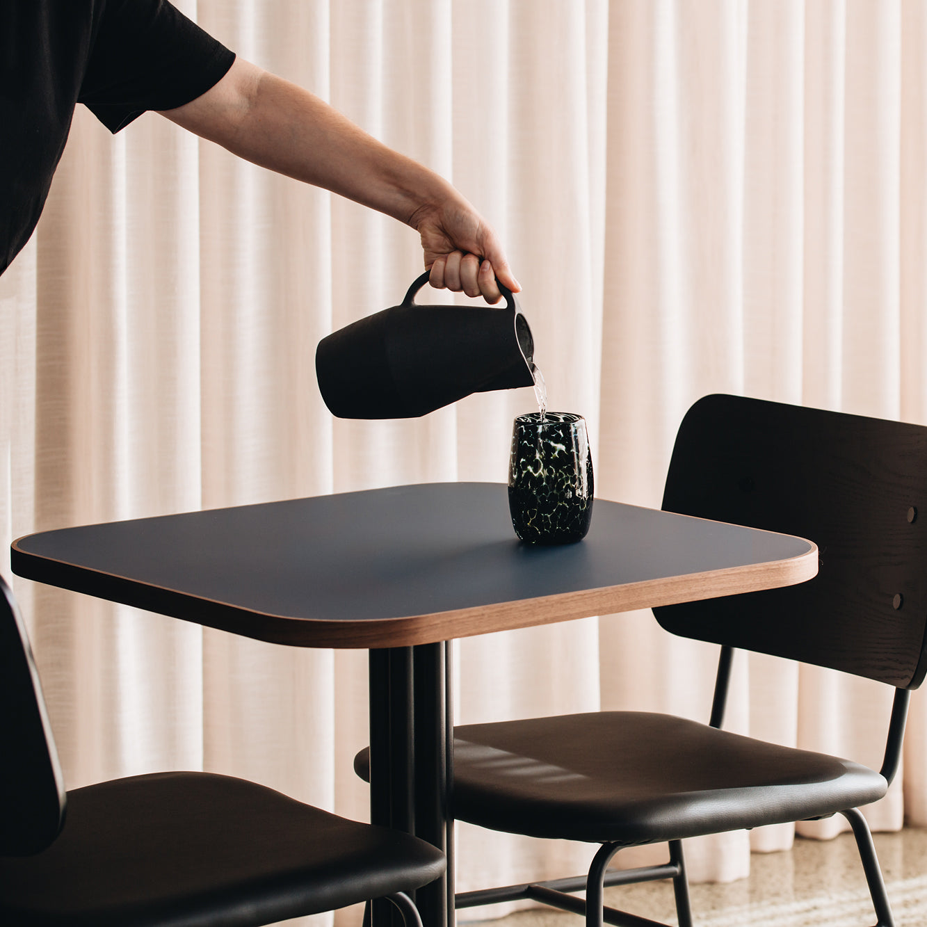 Square Timber Edged Laminate Top With Rounded Corners – Proffer Ltd